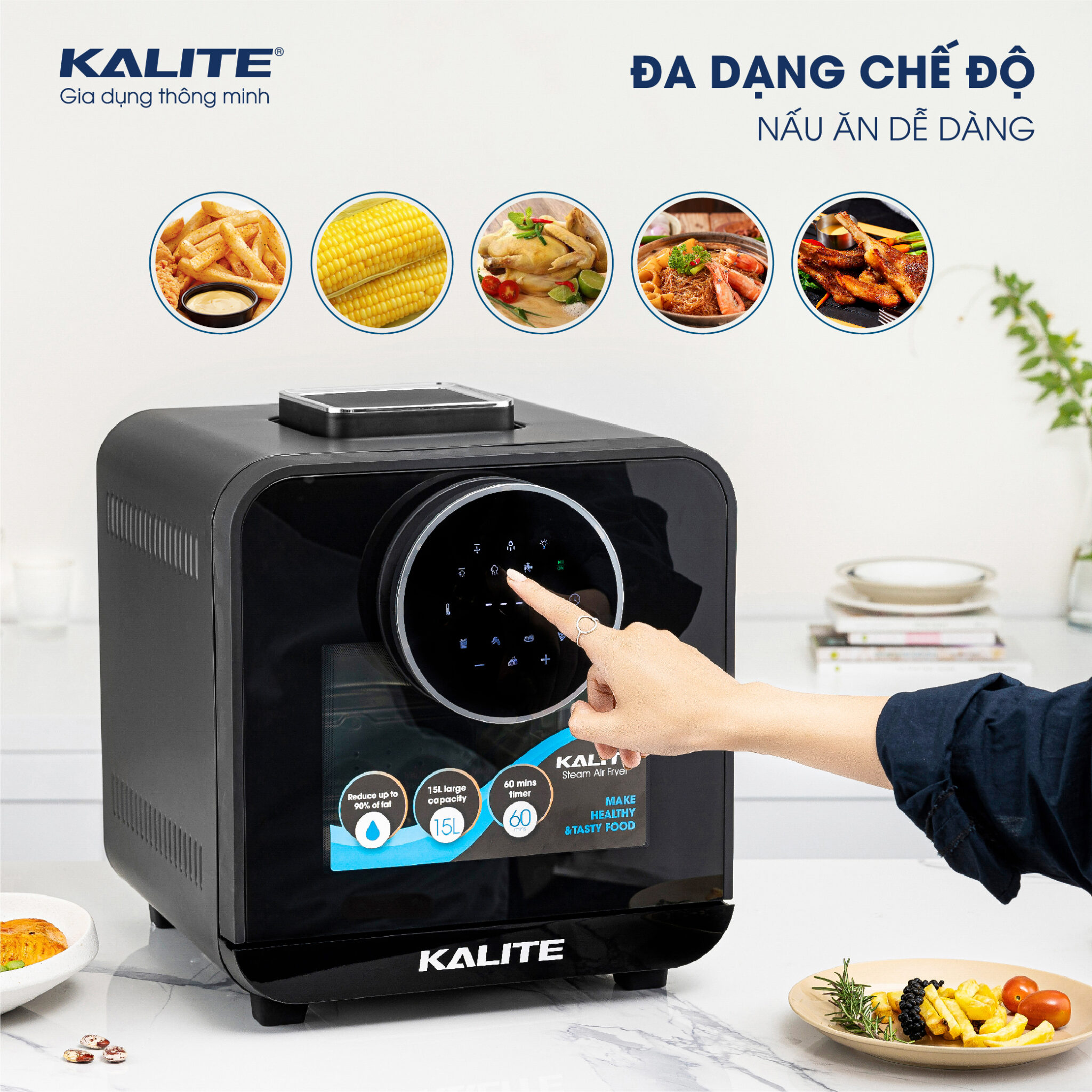 Nồi chiên hơi nước KALITE STEAM STAR 15 lít, đa năng _ Nồi chiên hơi ...